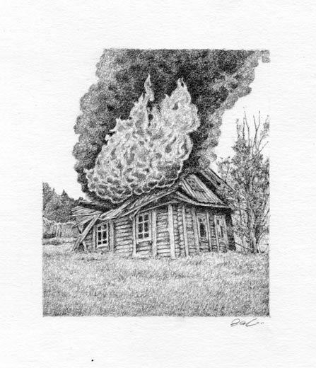 Fire Pencil Drawing